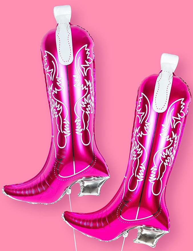 Pink Cow Girl Boot Foil Balloons | Western Party Decorations | House of ...